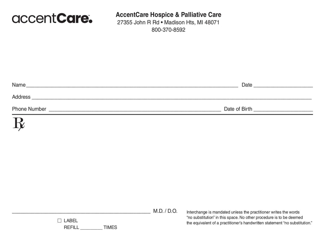 Prescription Pads – RFS-AccentCare-Forms